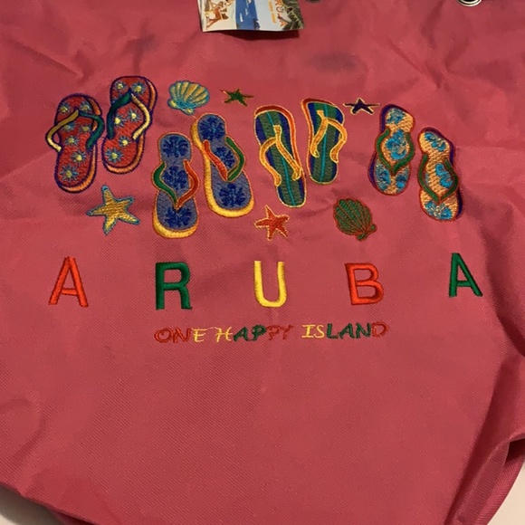 Aruba | Bags | Aruba Fabric Beach Bag Hot Pink Backpack Single Strap ...
